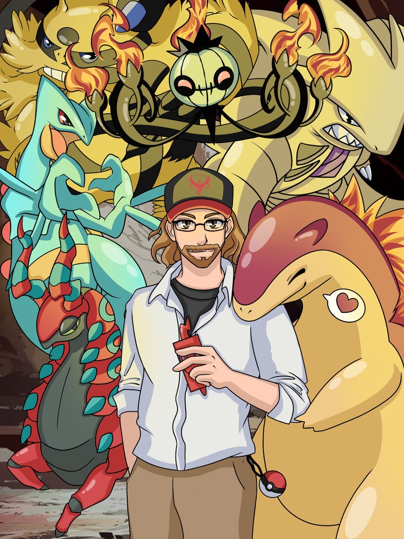 Become a Pokémon Trainer CUSTOM POKEMON PORTRAIT Pokémon - Etsy