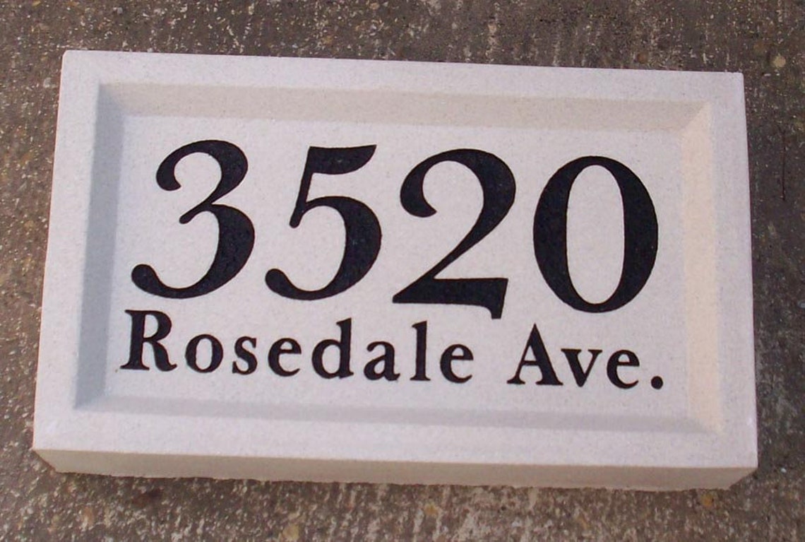Custom Engraved Cast Stone Address Block for Landscape Piers and ...