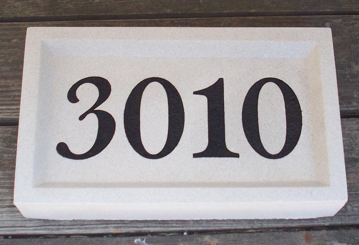 Custom Engraved Cast Stone Address Block for Landscape Piers and ...