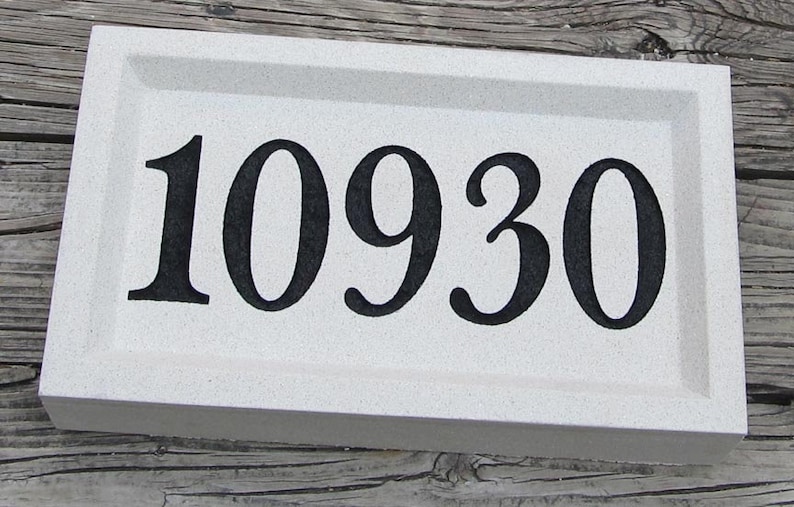 Custom Engraved Cast Stone Address Block for Landscape Piers and ...