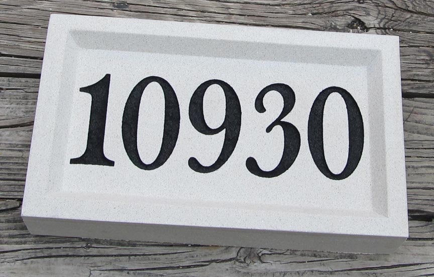 Custom Engraved Cast Stone Address Block for Landscape Piers and ...