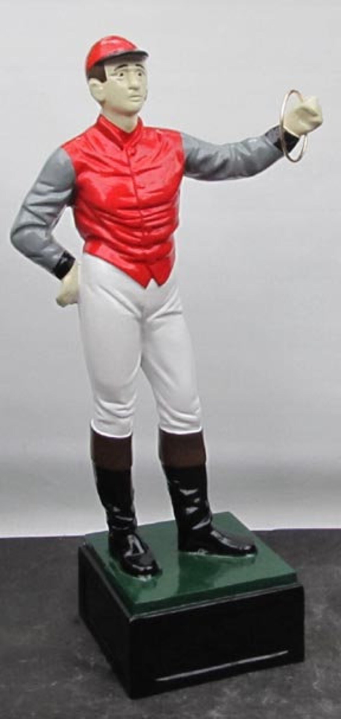 Hand-crafted Traditional Red-vested Real Metal Lawn Jockey Statue With ...