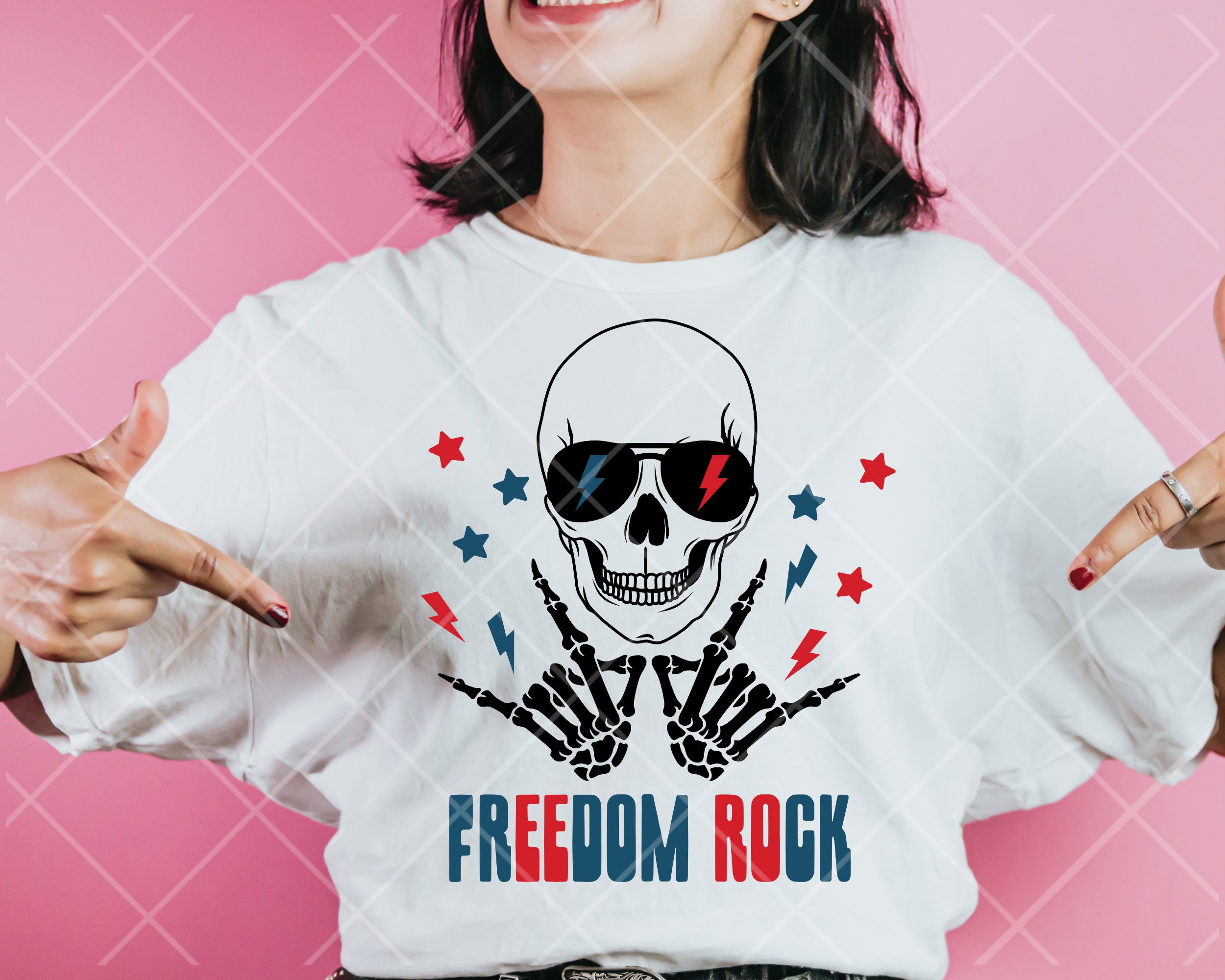 Freedom Rocks Svg Png,skeleton 4th of July Svg,retro 4th of July Svg ...