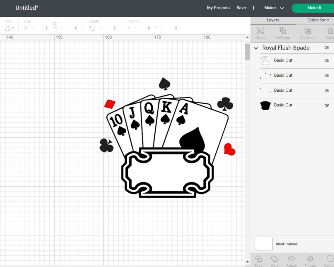 Royal Flush Spade Svg Playing Card Svg Royal Flush Svg | Etsy