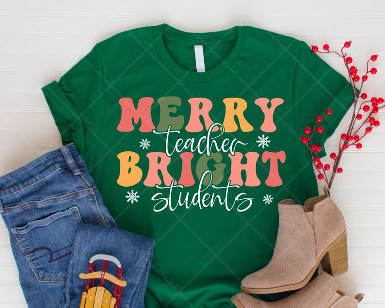 Merry Teacher Bright Students Svg, Christmas Teacher Svg, Christmas ...