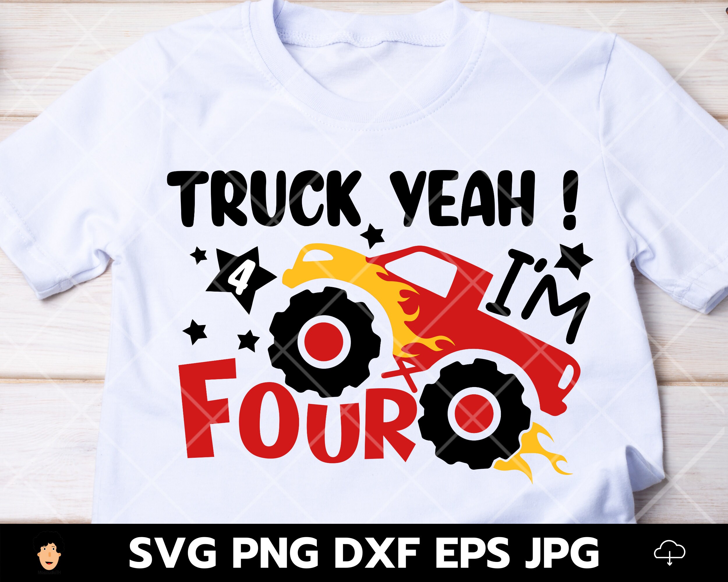 Truck Yeah Svg Truck Yeah I'm Four Svg 4st Birthday - Etsy Canada