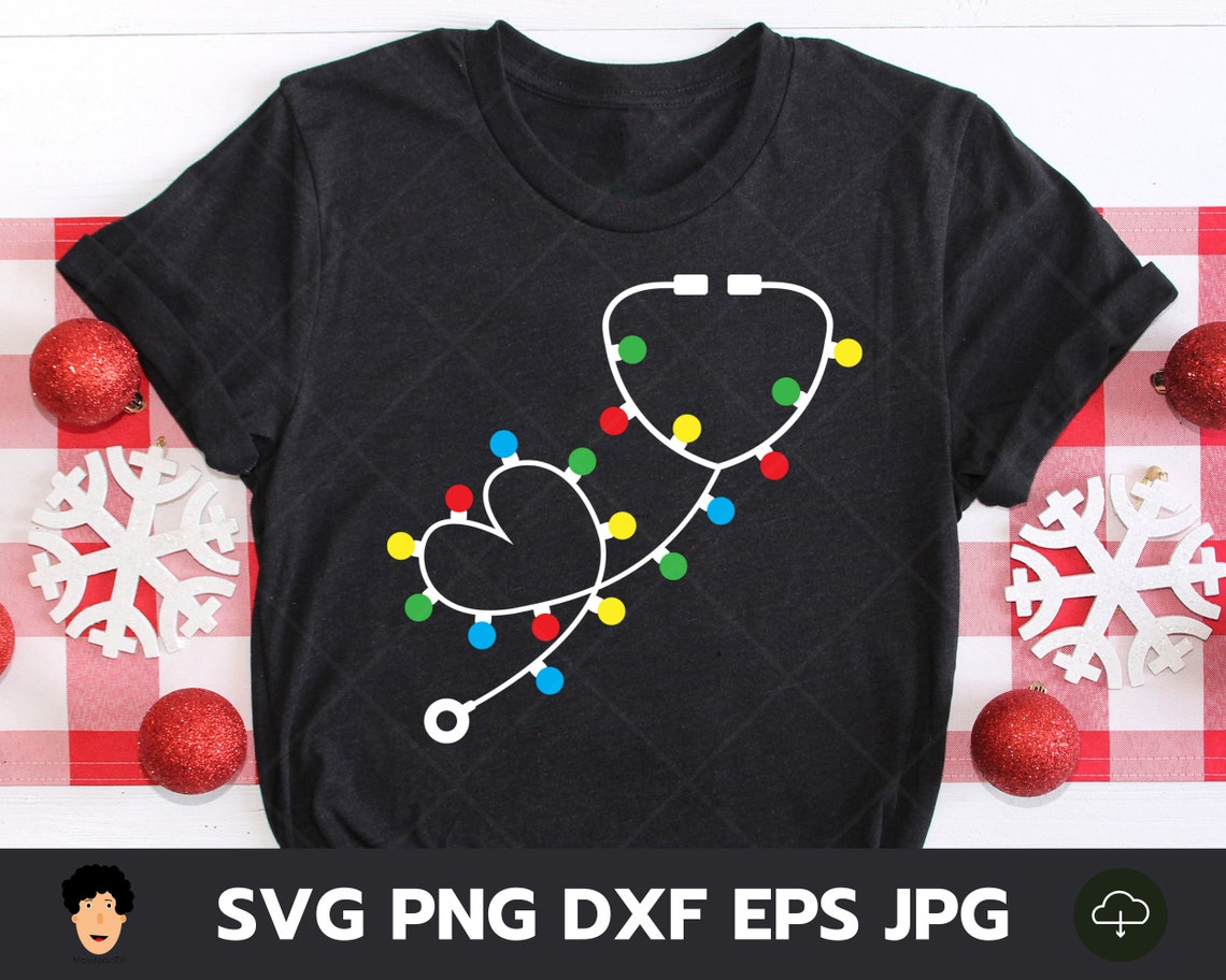 Christmas Stethoscope Lights Svg Christmas Svg Nurse Svg | Etsy