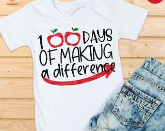 100 Days of Making A Difference Svg, Teacher Svg, 100 Days of Teaching ...