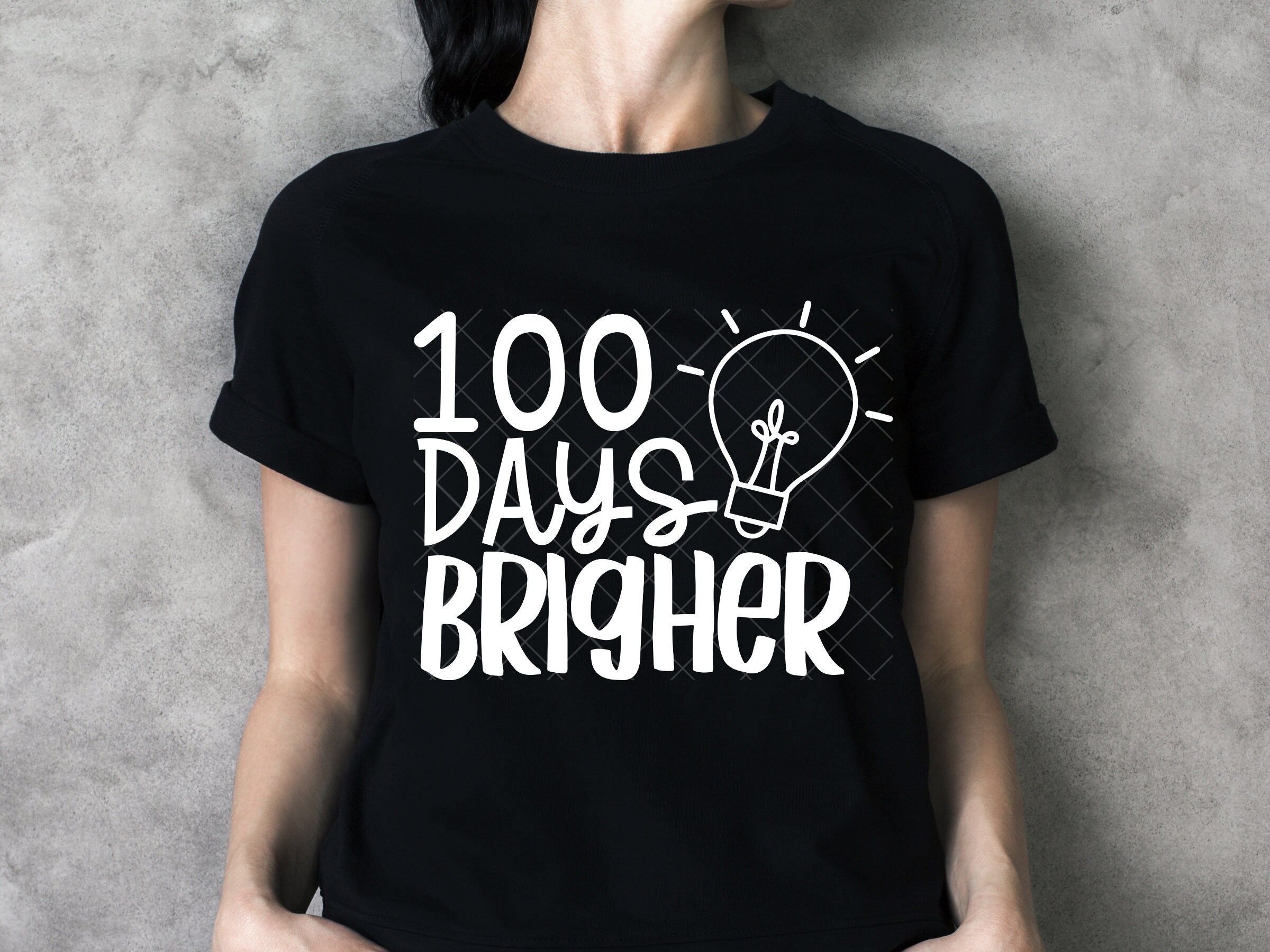 100 Days Brighter Svg, 100th Day of School Svg, 100 Days of School Svg ...