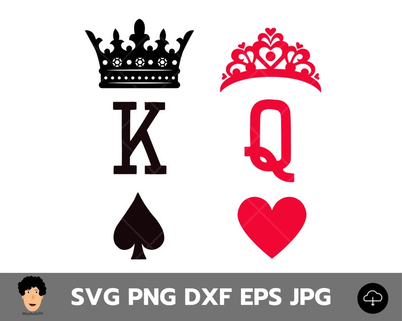 King Spades Svg Queen Heart Svg King and Queen Cut Playing - Etsy