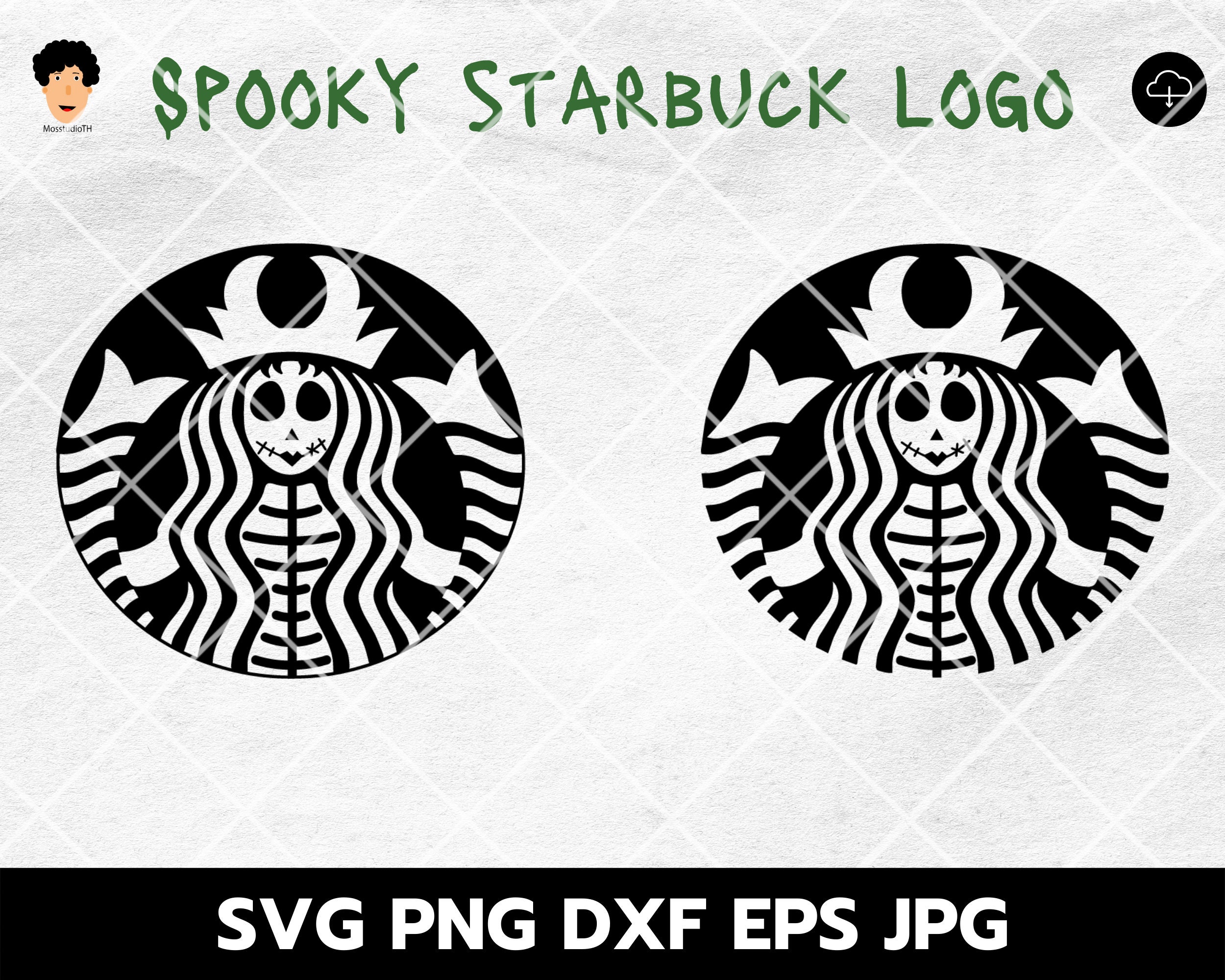 Scary Starbucks Logo Skeleton Starbucks Coffee Halloween Embroidery