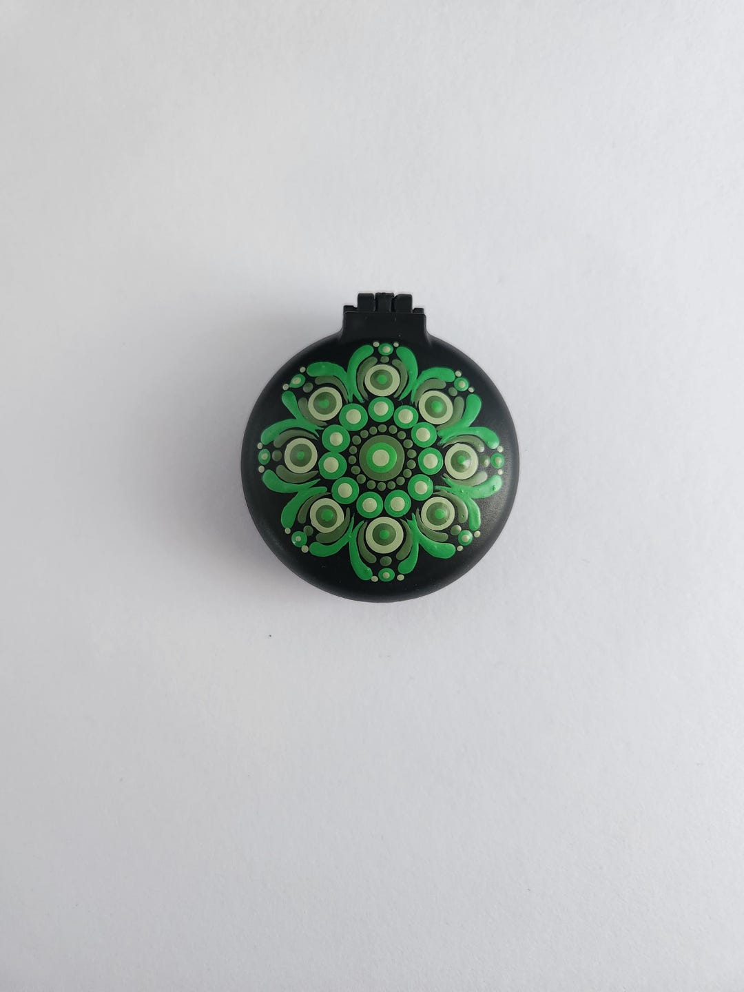 Hand-painted Mandala Compact Mirror With Hairbrush: Travel Accessory - Etsy
