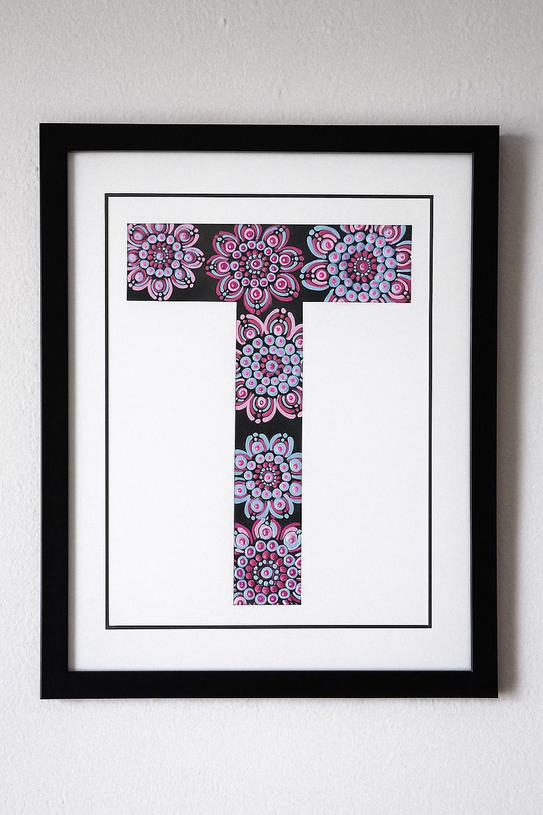 Hand Painted Acrylic Painting, Mandala Letter Artwork. FRAME NOT ...