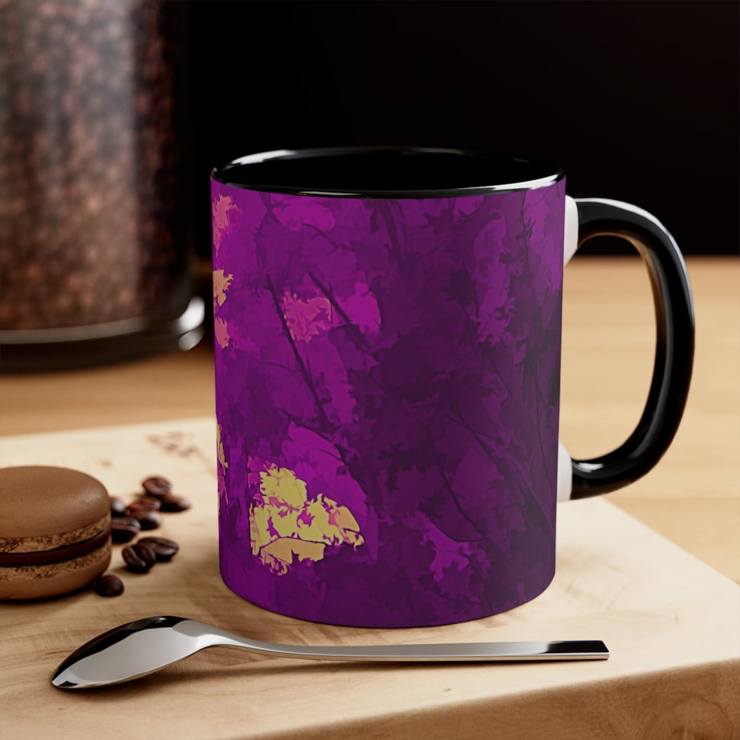 One-of-a-kind Woodsy Purple Coffee Cup. Artistic Mug for Relaxing ...