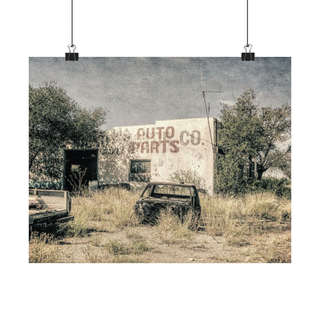 Gritty Poster of the Old Route 66 Garage, San Jon, New Mexico. - Etsy