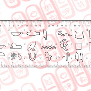 INSTANT DOWNLOAD SVG Two Egyptian Hieroglyphic Alphabet Stencil / 2 ...