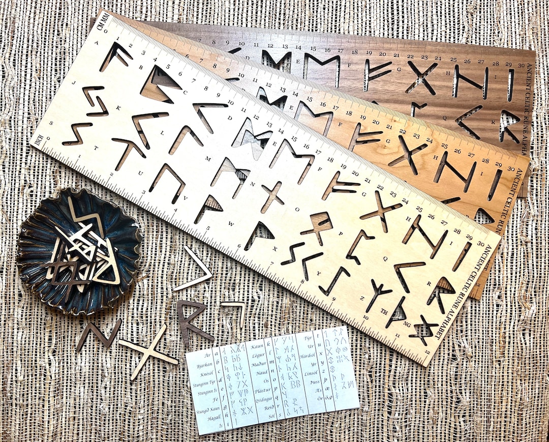 INSTANT DOWNLOAD SVG Ancient Celtic Viking Alphabet Stencil Ruler A-Z ...