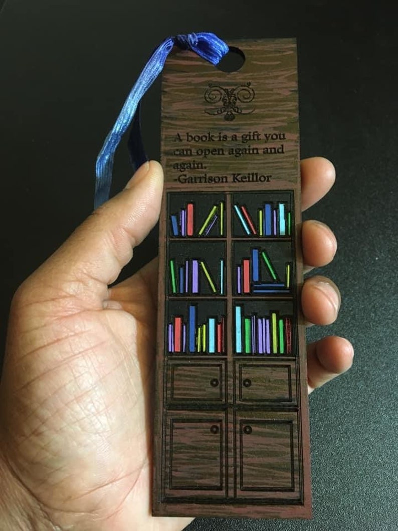 Bookshelf Bookcase BOOKMARKS. hand Painted Sturdy Wooden | Etsy