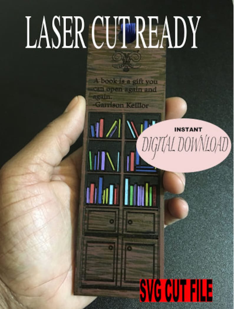 INSTANT DOWNLOAD SVG Bookcase Bookmarks/ 7 Different Styles/ May Also ...