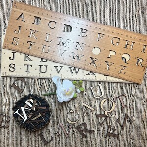 INSTANT DOWNLOAD SVG English Alphabet Stencil Ruler /A-Z Flashcards/ 28 ...