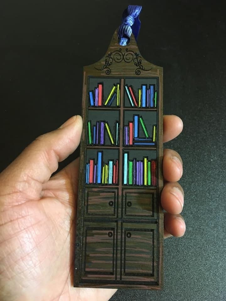 Bookshelf Bookcase BOOKMARKS. Hand painted sturdy wooden | Etsy