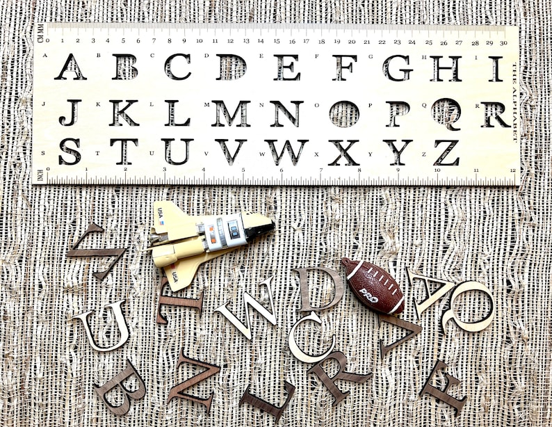 INSTANT DOWNLOAD SVG English Alphabet Stencil Ruler /A-Z - Etsy