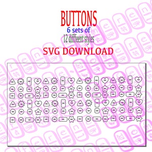 INSTANT DOWNLOAD SVG Buttons/12 Different Styles/ May Also Use for ...
