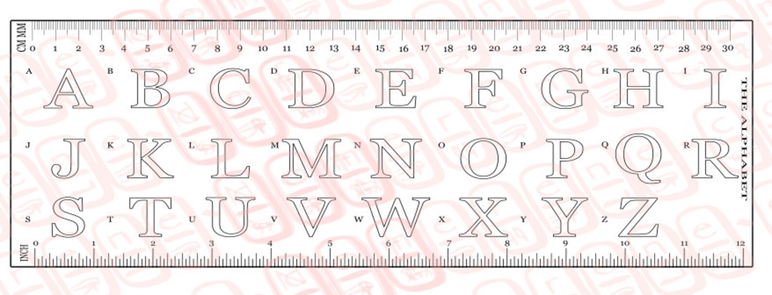 INSTANT DOWNLOAD SVG English Alphabet Stencil Ruler /A-Z - Etsy