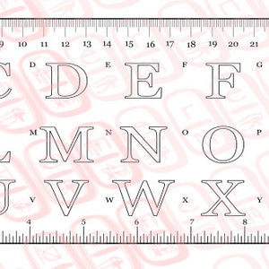 INSTANT DOWNLOAD SVG English Alphabet Stencil Ruler /A-Z Flashcards/ 28 ...