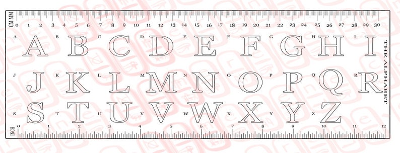 INSTANT DOWNLOAD SVG English Alphabet Stencil Ruler /A-Z - Etsy