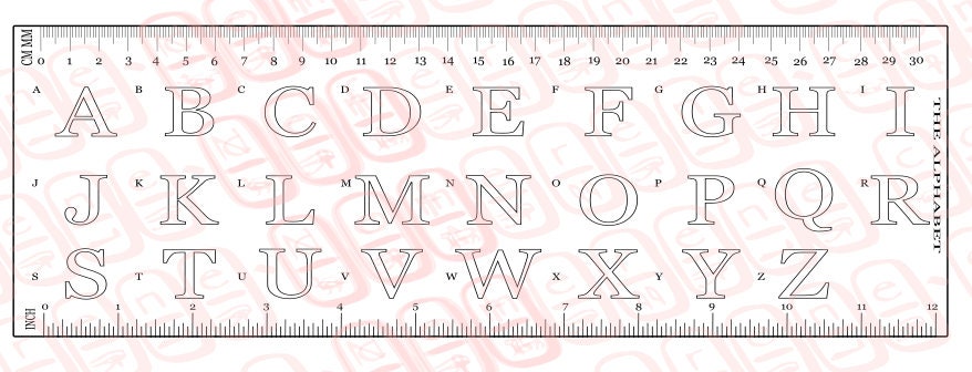 INSTANT DOWNLOAD SVG English Alphabet Stencil Ruler /A-Z - Etsy Australia