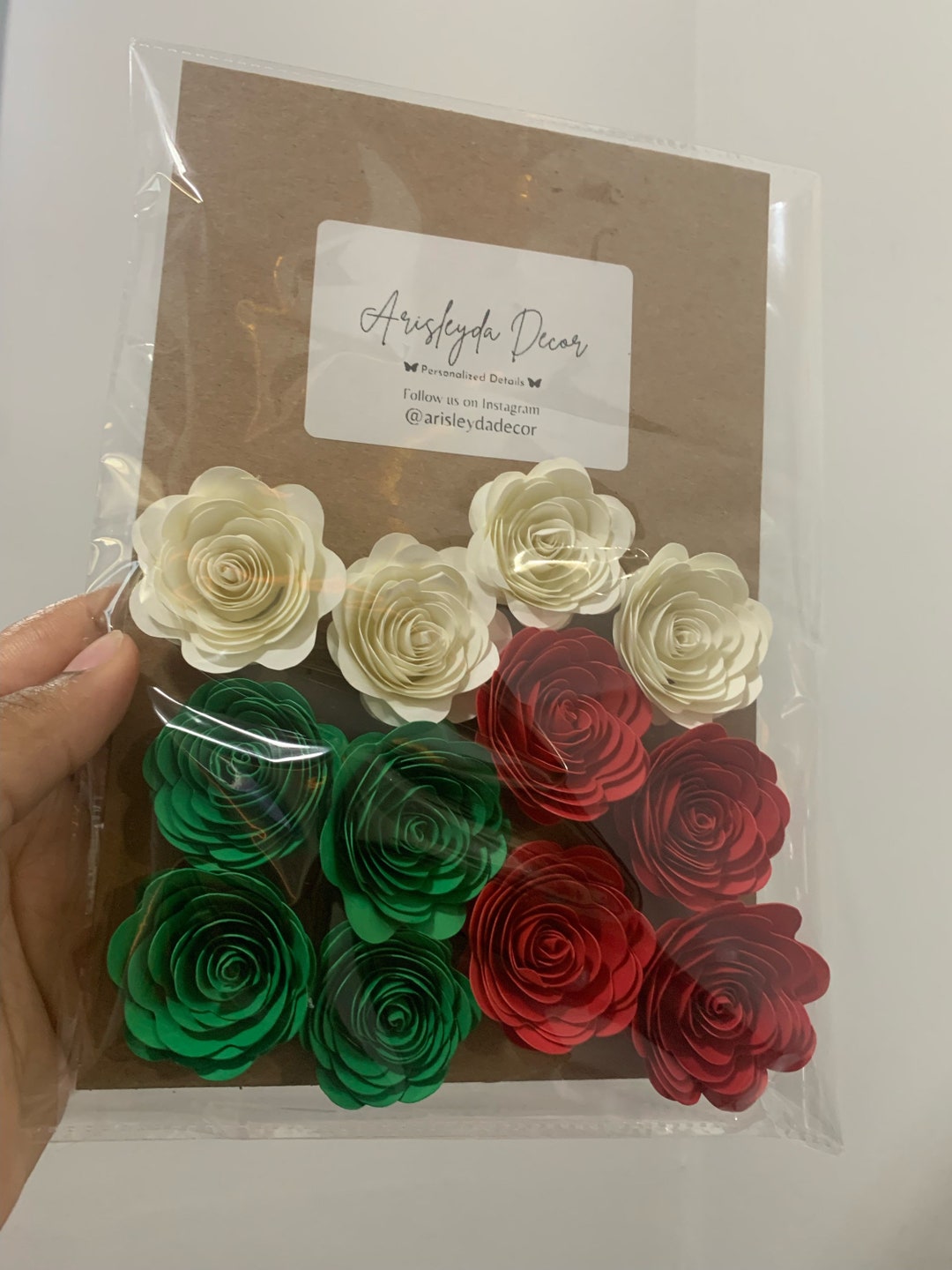 Green, White and Red Paper Flowers for Graduation Cap | DIY Graduation ...