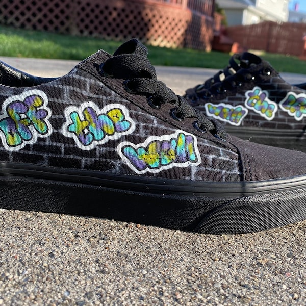 Custom Old Skool Vans - Etsy