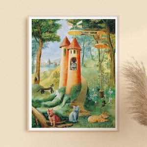 Whimsical Cat Art - Etsy