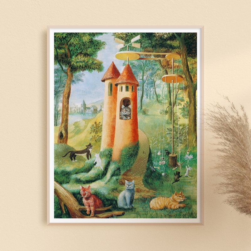 Whimsical Cat Art - Etsy