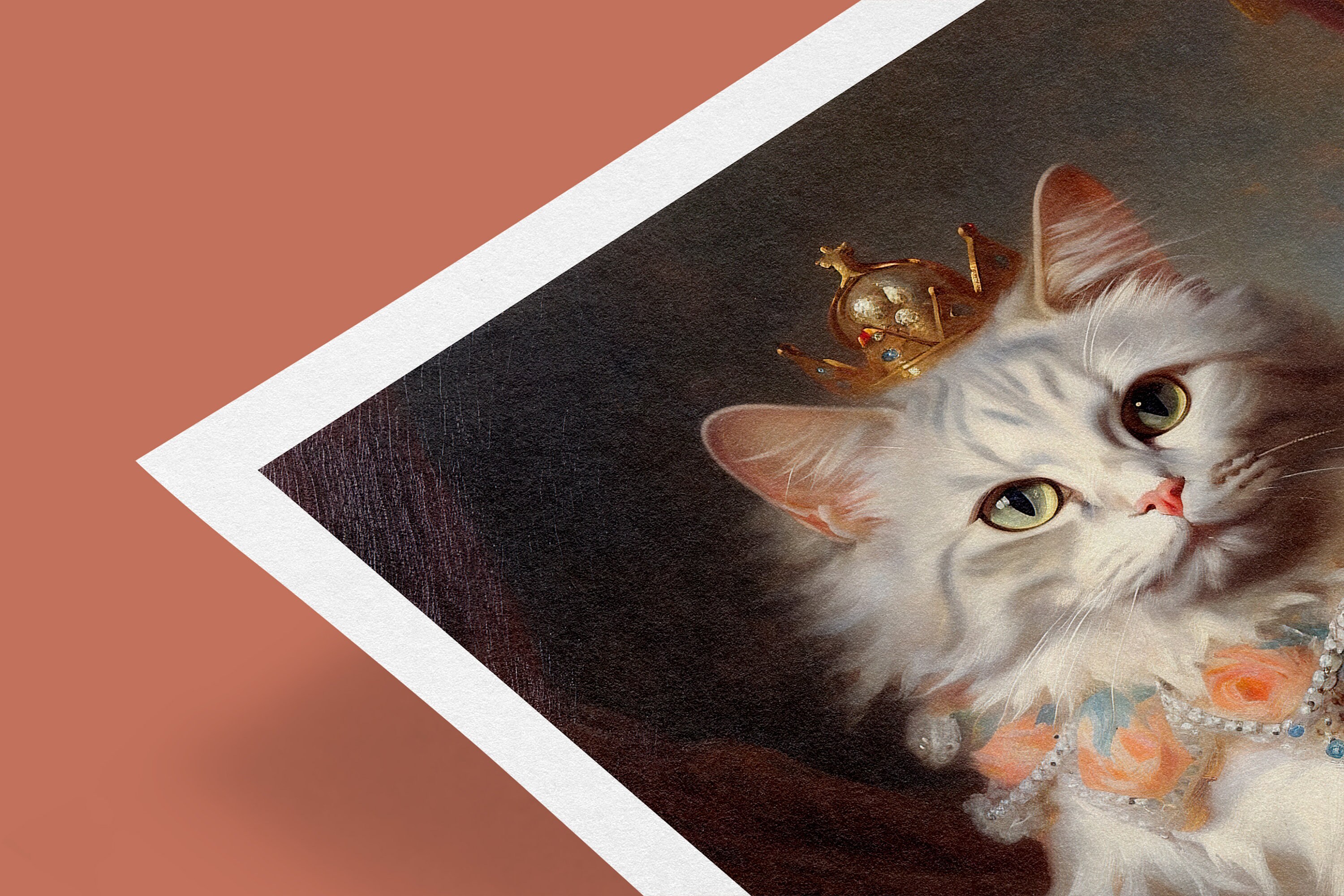 Vintage Style Rococo Cat Queen Painting Fine Art Print Cat - Etsy