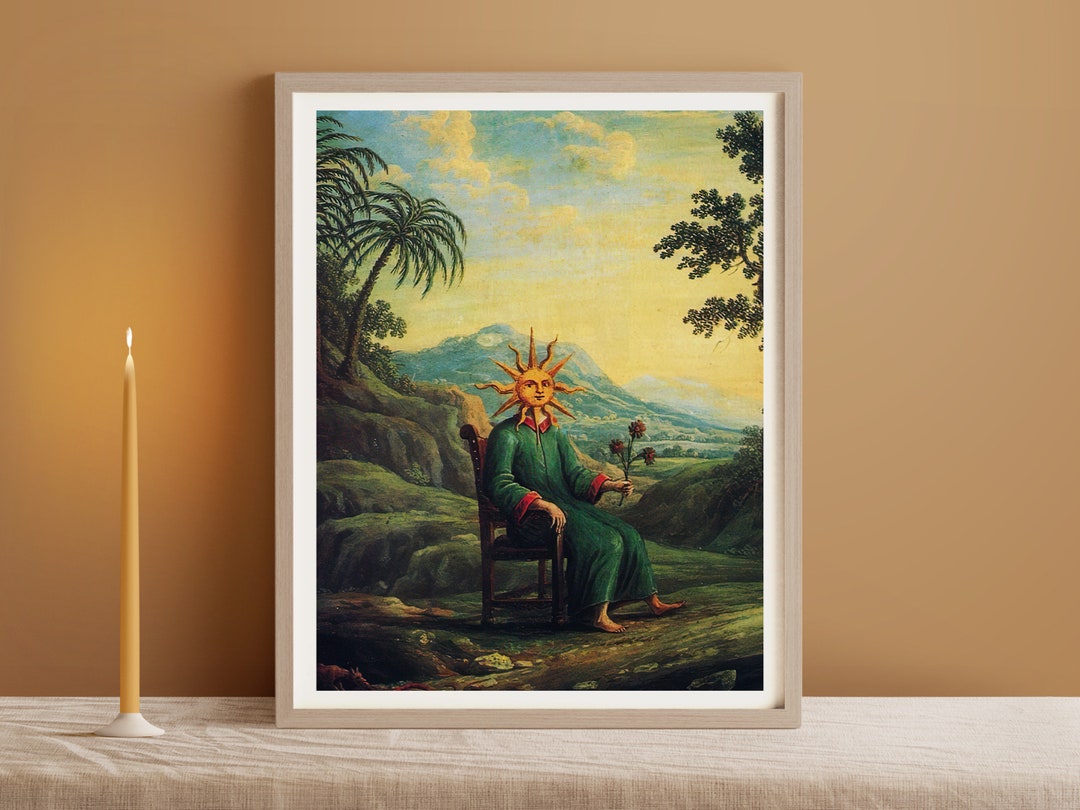 Vintage Esoteric Sun Fine Art Print Vintage Alchemy Decor Metaphysical ...
