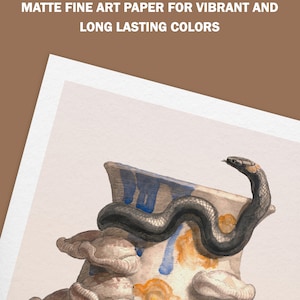 Antique Vintage Snake Vase Still Life Painting Fine Art Print • Joakim ...