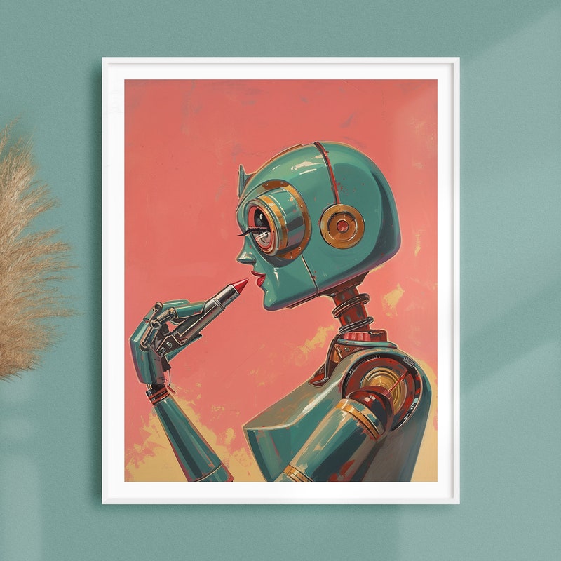 Retro Robot Art - Etsy