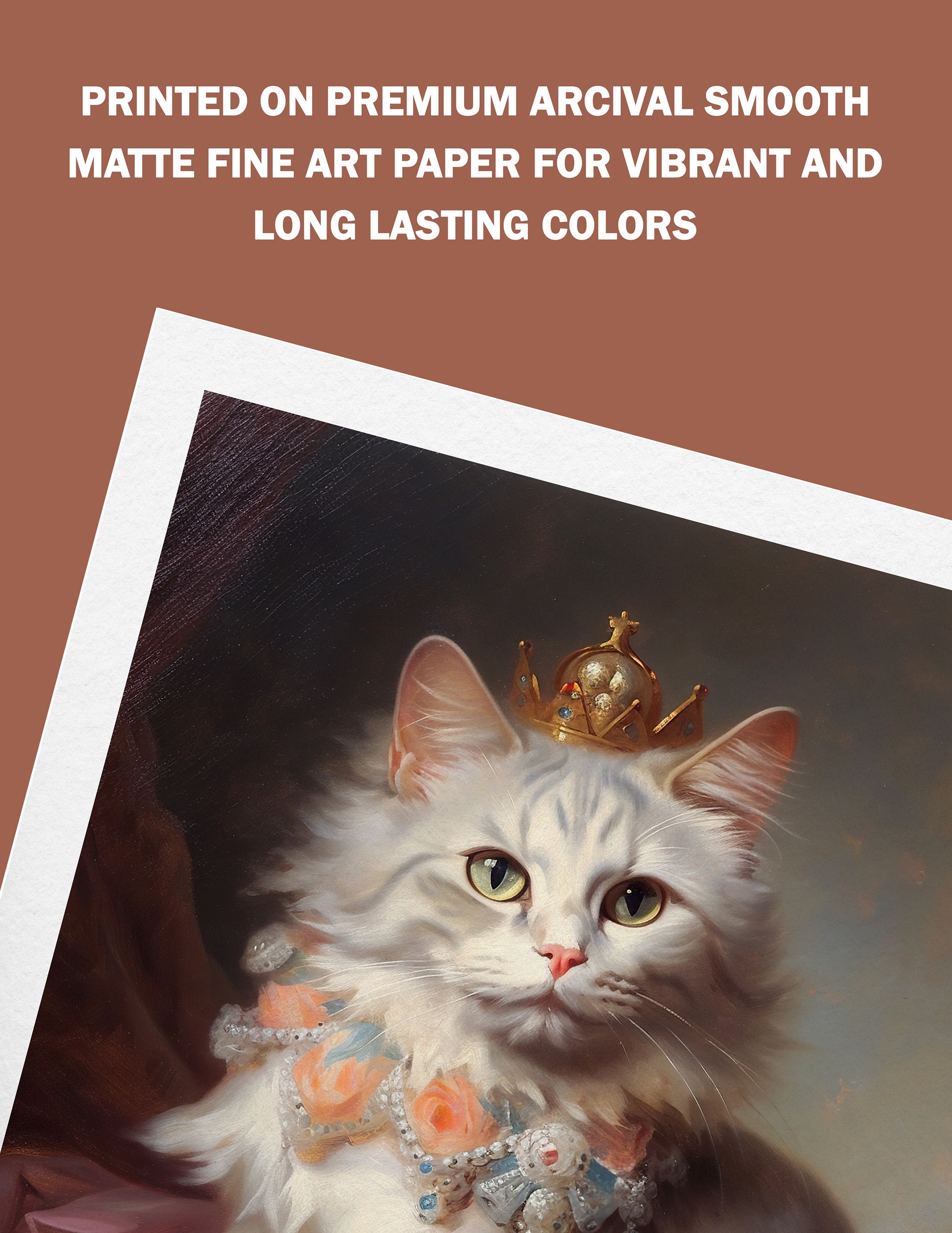 Vintage Style Rococo Cat Queen Painting Fine Art Print Cat - Etsy