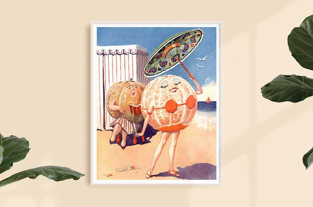 Vintage Anthropomorphic Orange Woman Fine Art Print • Risque Kitchen ...