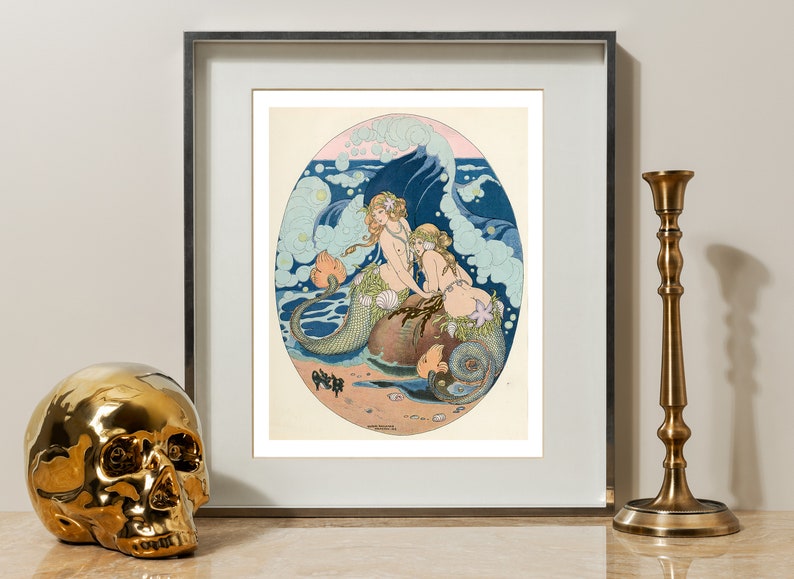 Gerda Wegener Mermaids Art Print: Vintage Art Nouveau - Etsy