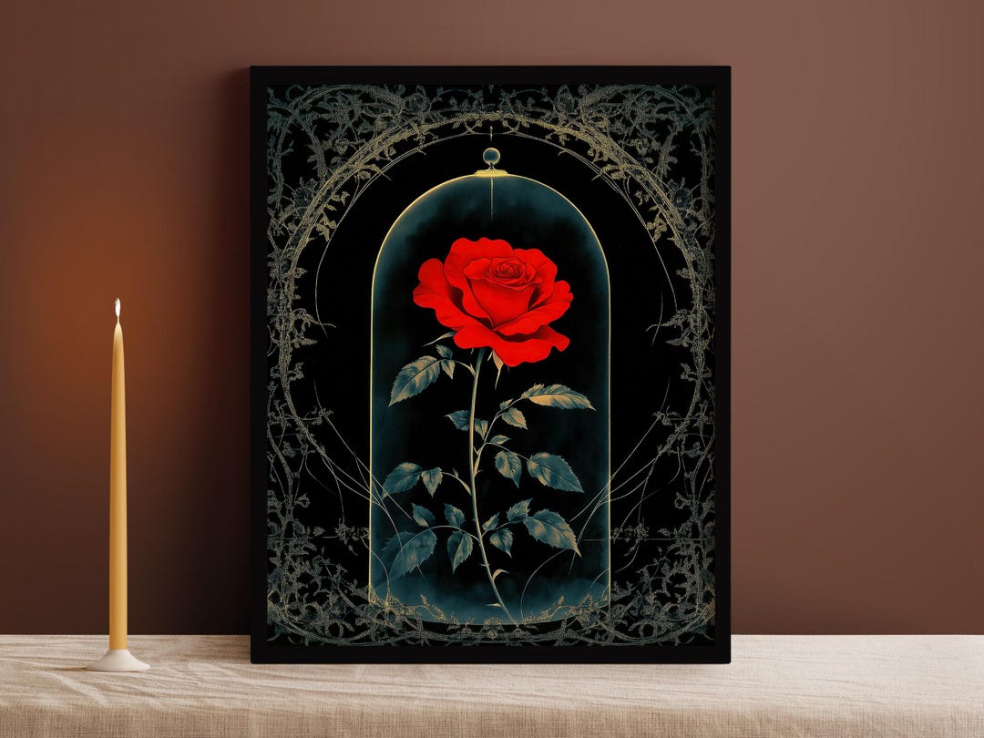 Gothic Red Rose Fine Art Print: Dark Fairytale Wall Decor - Etsy