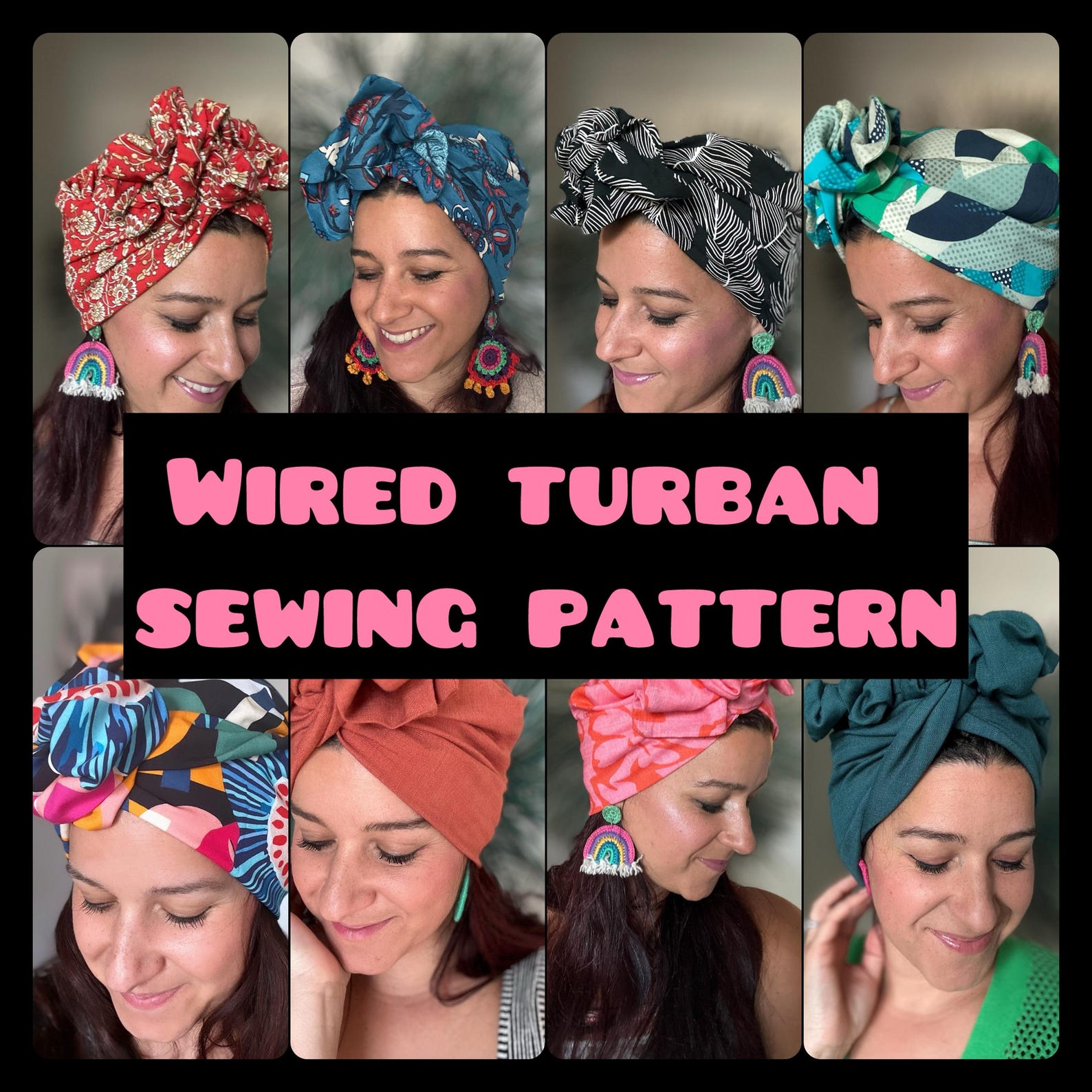 Wired Turban Sewing Pattern: PDF With Video Tutorial (digital Download ...