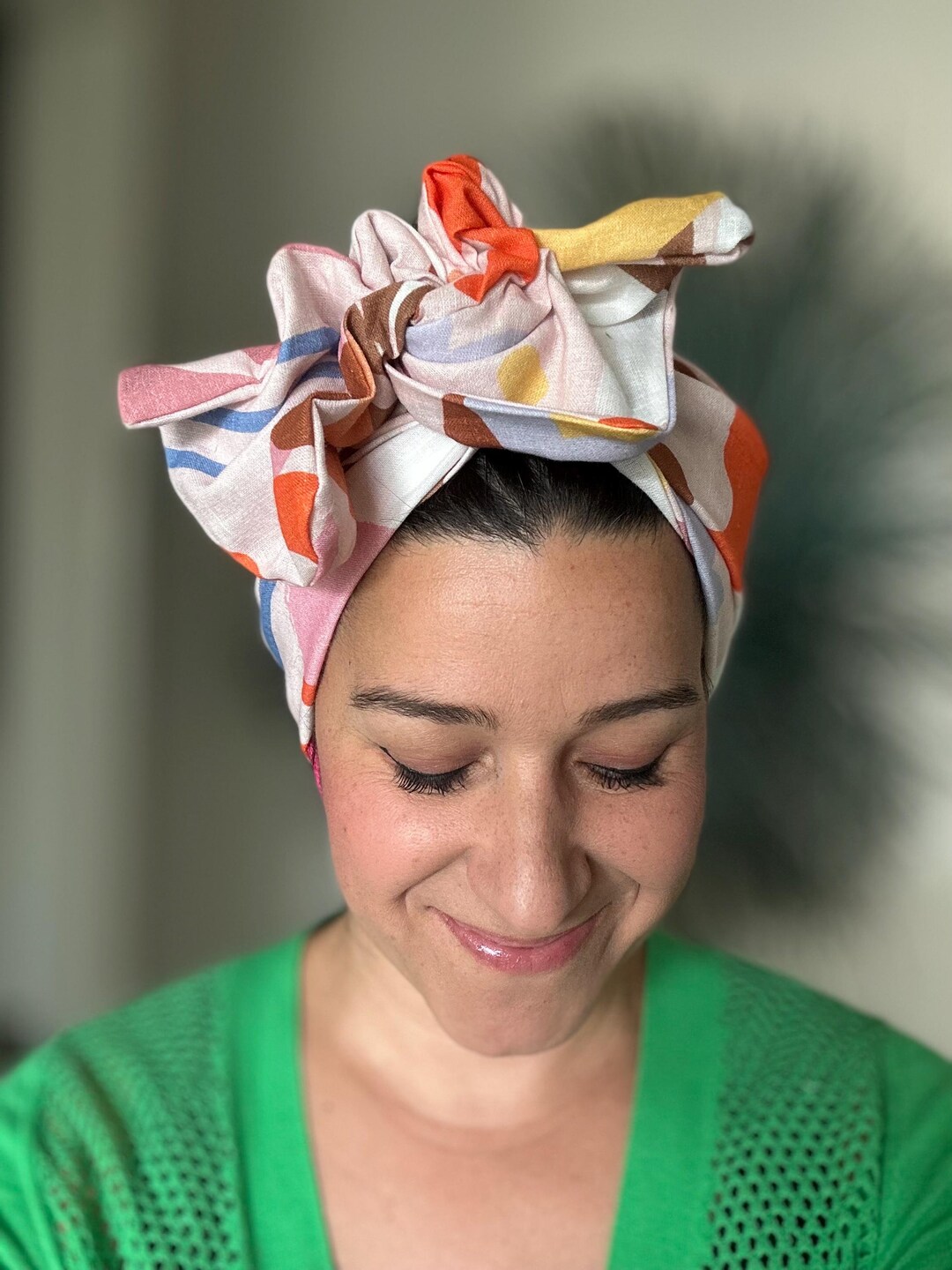 Swirling Soft Skies Wired Full Head Coverage Turban Boho Style Headwrap ...