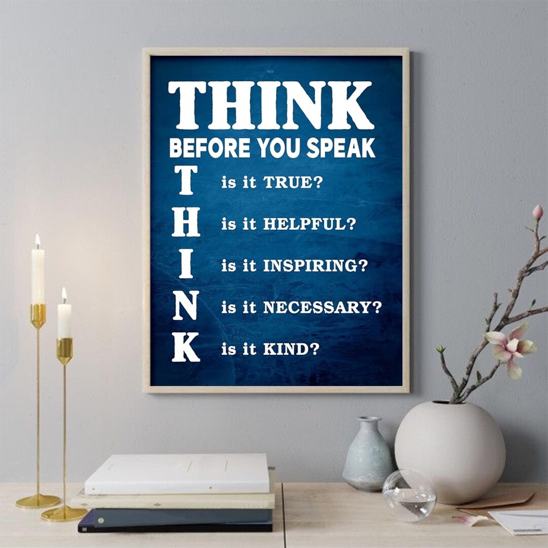 Poster Master Think Poster - Think Before You Speak Print - Educational ...