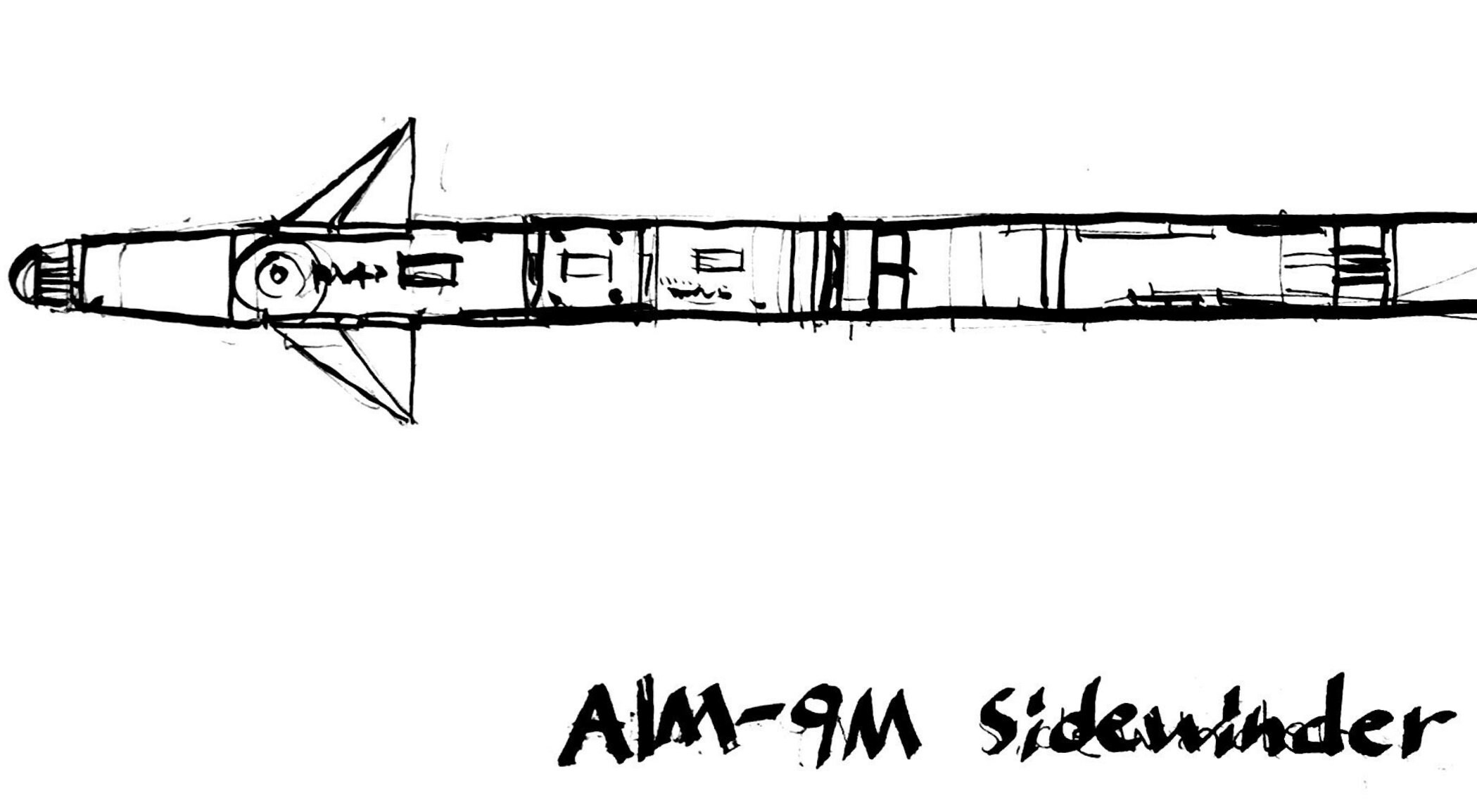 Aim-9 sidewinder drawing a4 size printable | Etsy