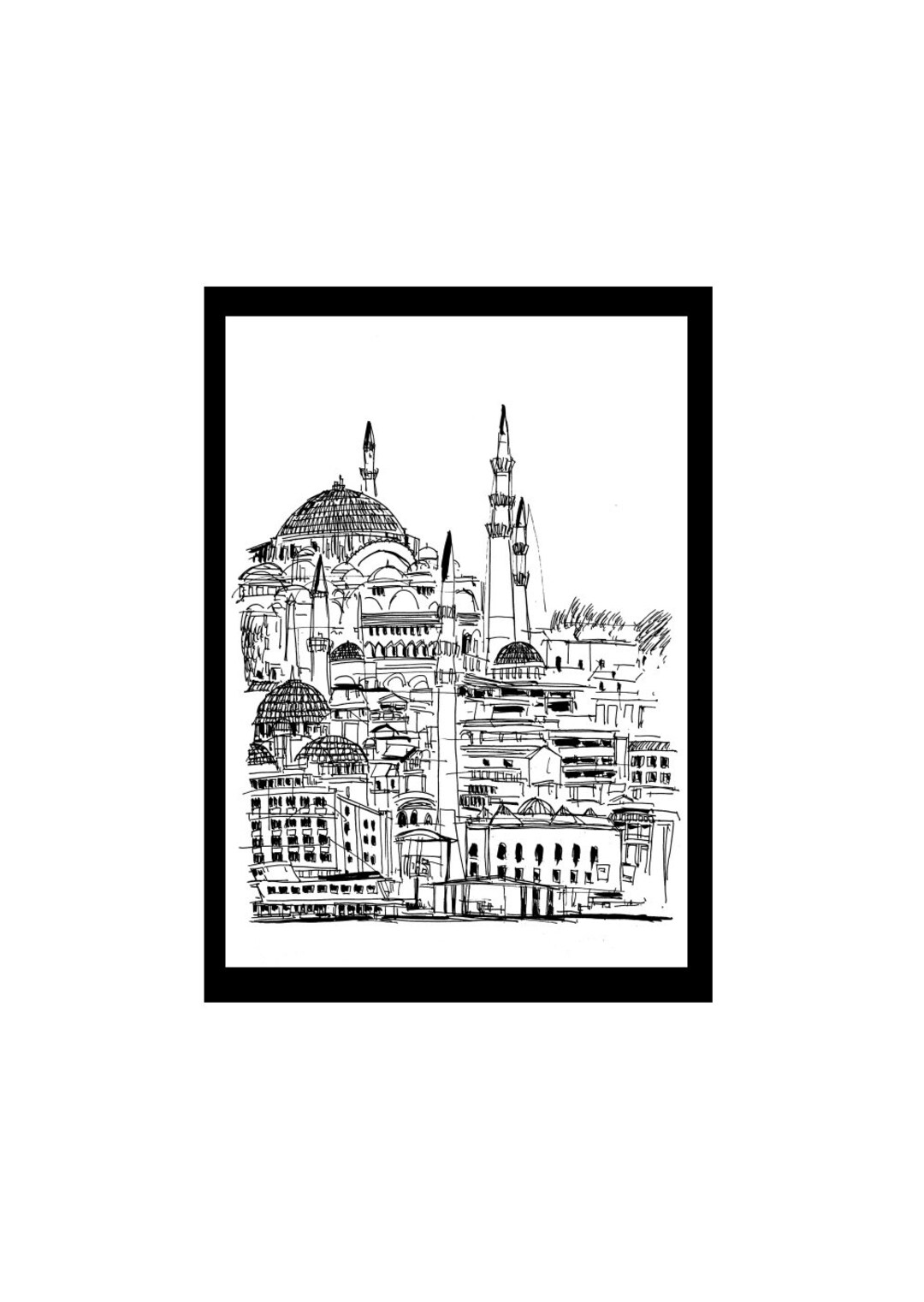 Istanbul, Turkey Drawing A4 Size Wall Art - Etsy