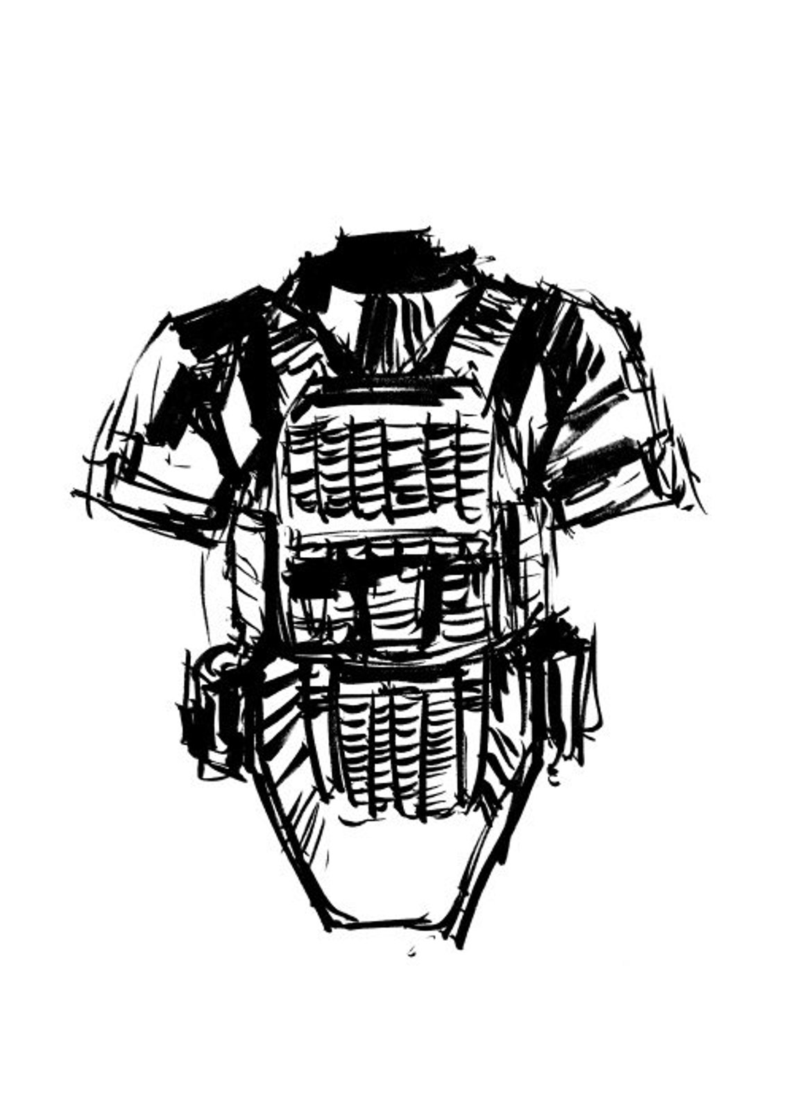 Body armor drawing a4 size wall art | Etsy