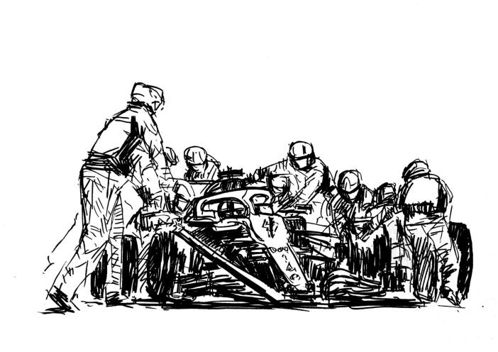 Formula 1 Pit Stop Illustration A4 Size Printable Wall Art - Etsy Israel